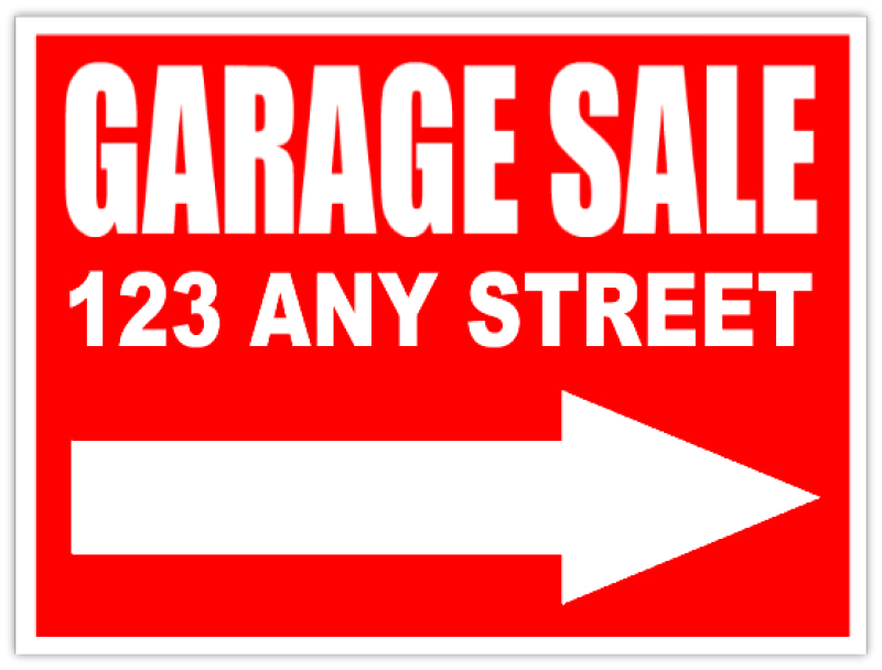 Garage Sale Sign With Arrow Yard Sales Ad