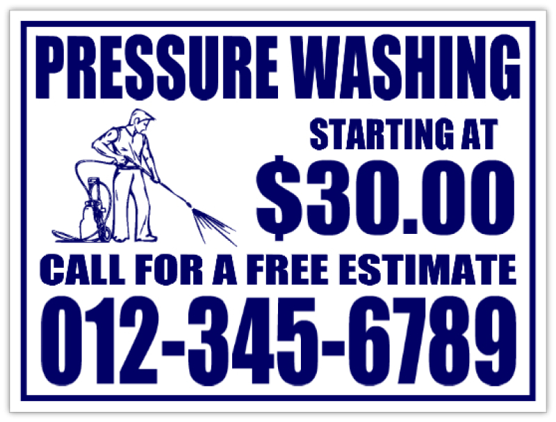 House Pressure Washing Yard Signs Cleaning Sign